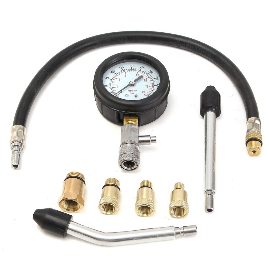 Petrol Engine Pressure Gauge Tester Kit Set Compression Leakage ...